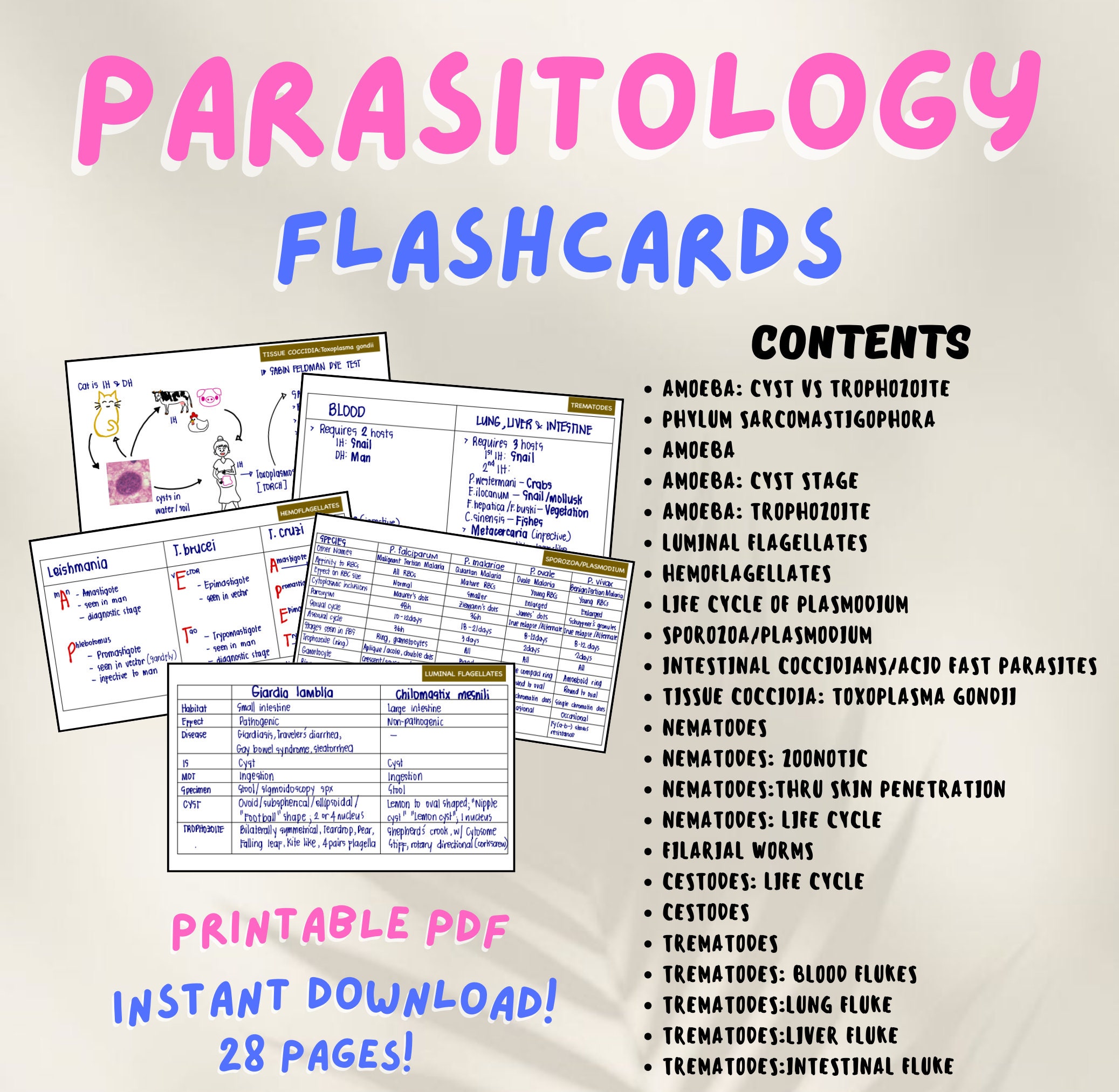 Parasitology Lecture Notes & Flashcards | Medtech Study Guide ...