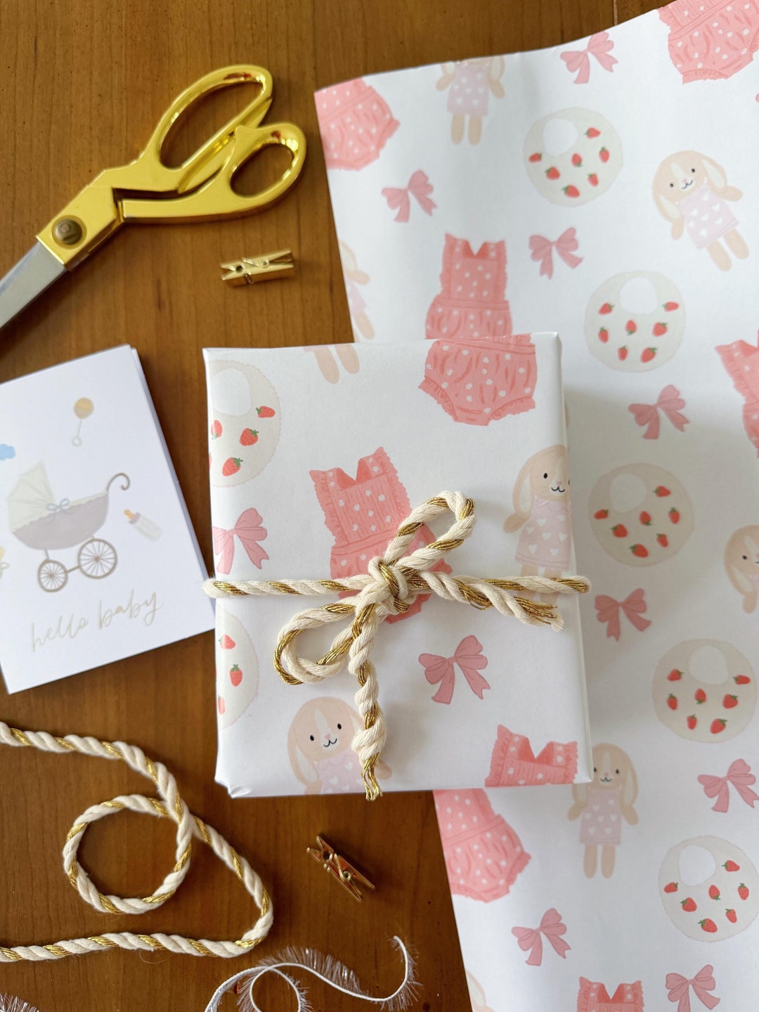 Baby Girl Shower Wrapping Paper, Girl Shower, Baby Girl, Baby Shower ...