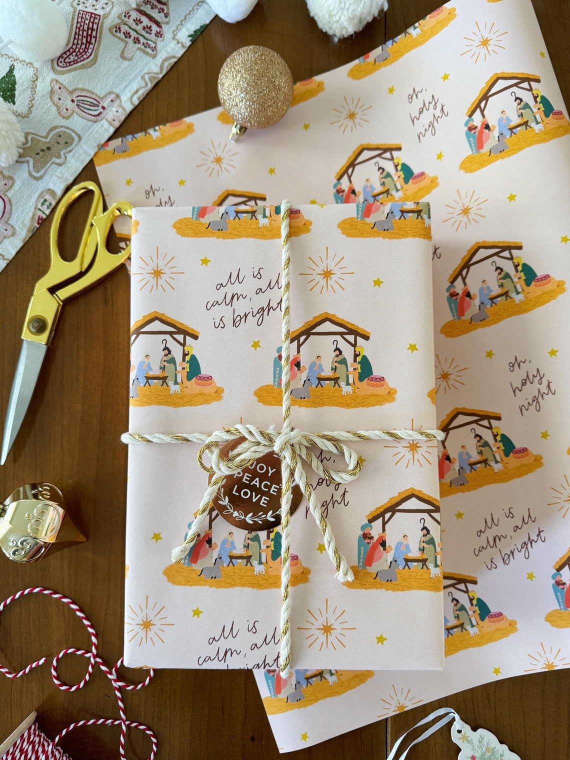 Nativity Christmas Gift Wrap, Christian Christmas Wrapping Paper ...
