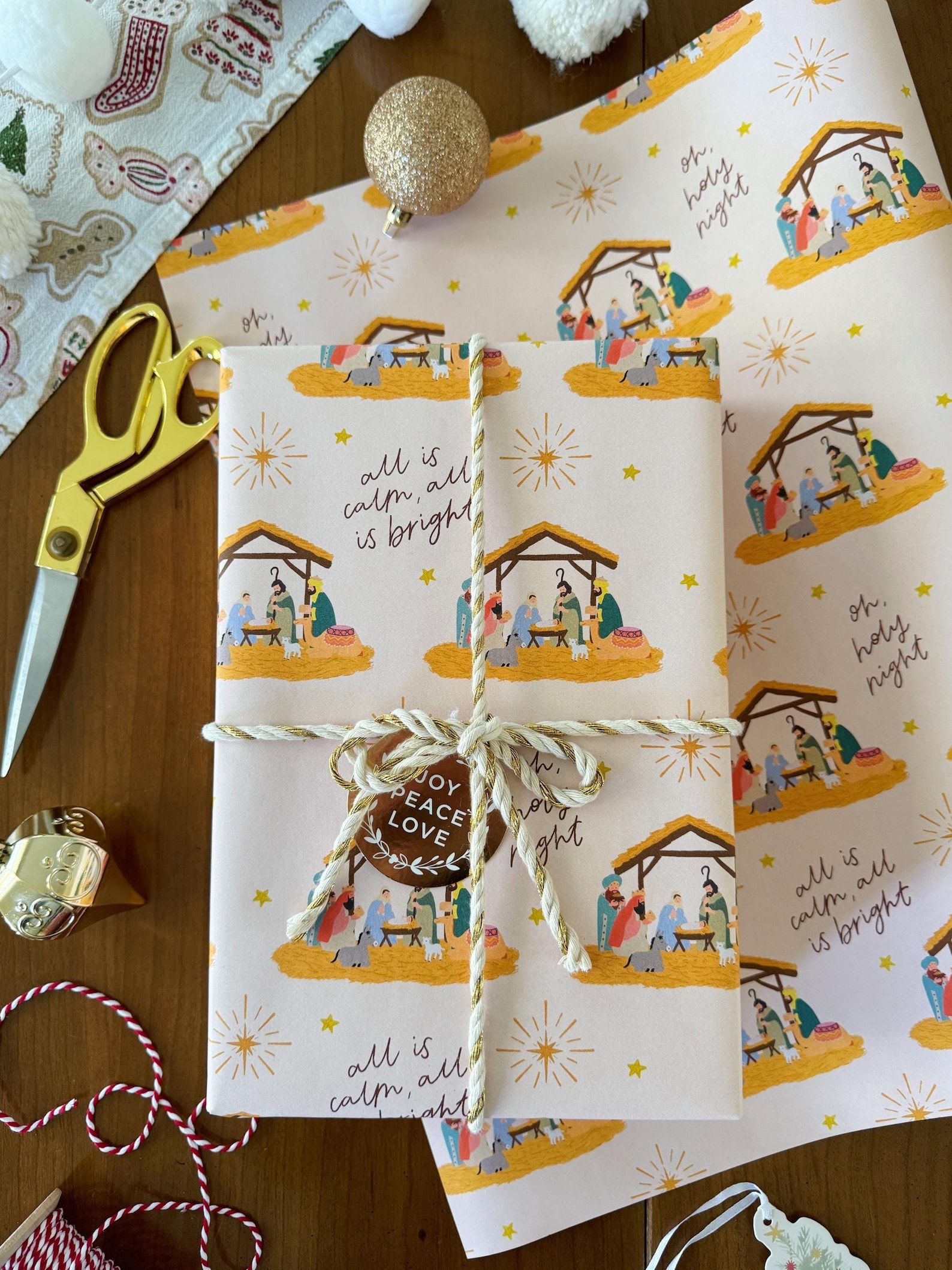 Nativity Christmas Gift Wrap, Christian Christmas Wrapping Paper ...