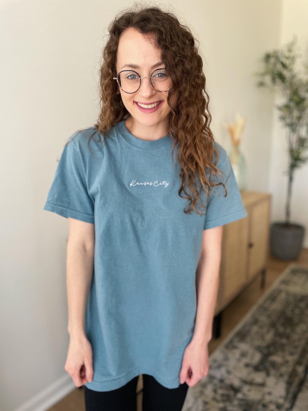 Kansas City Comfort Colors T-shirt, Embroidered Kansas City Shirt ...