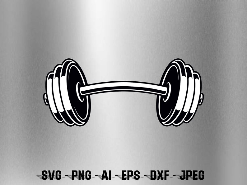 Barbell Dumbbell SVG and PNG Files Clipart, Barbell Print SVG, Digital ...