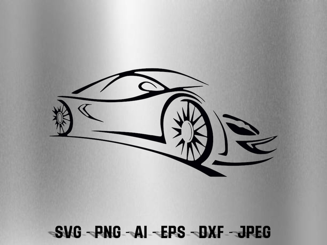 Sports Car Outline SVG Vector Cutting File / Clip Art Available for ...
