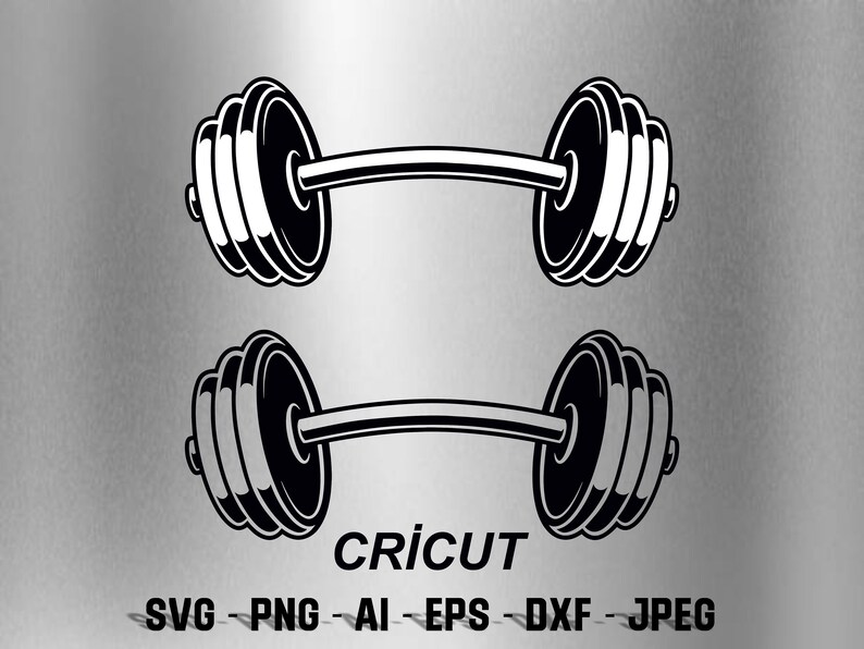 Barbell Dumbbell SVG and PNG Files Clipart, Barbell Print SVG, Digital ...