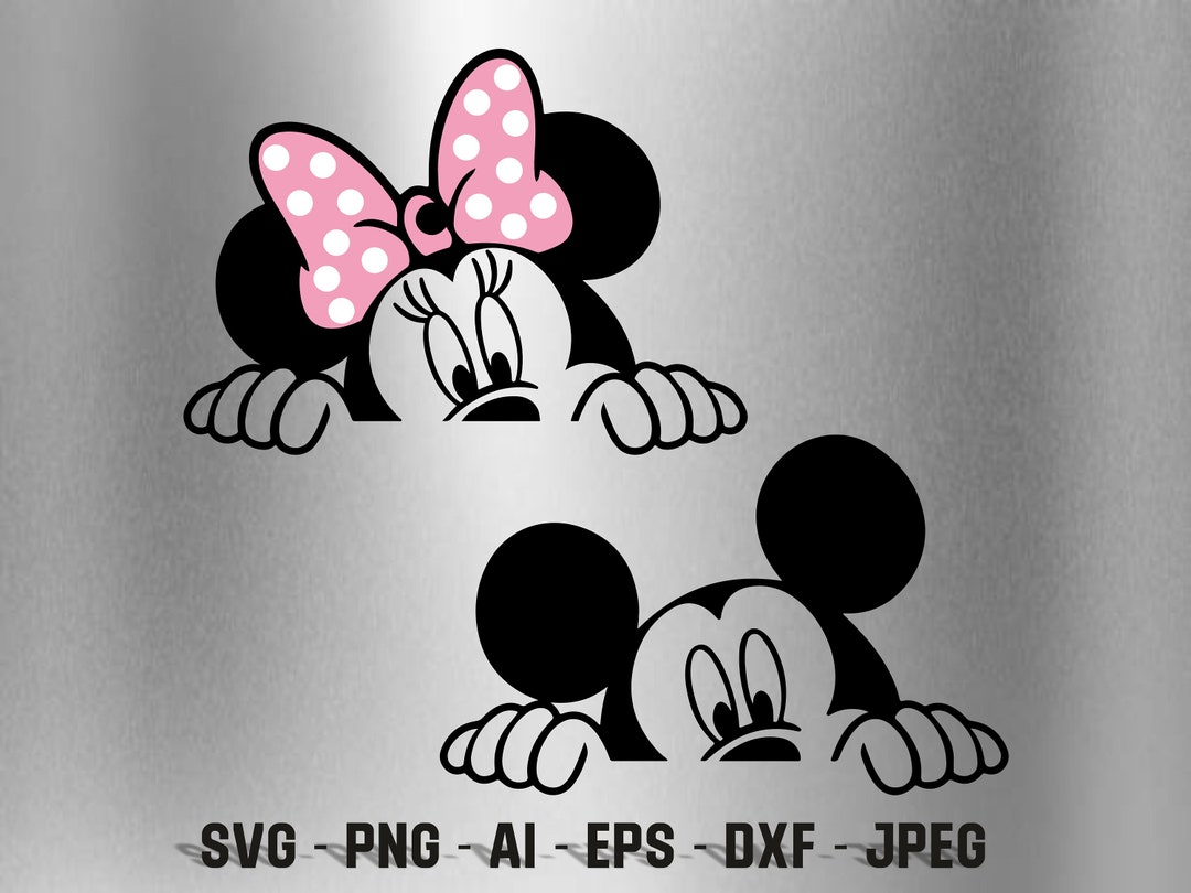 Minnie Mickey Mouse Peeking Svg Minnie Mouse Face Svg Png Ai Pdf