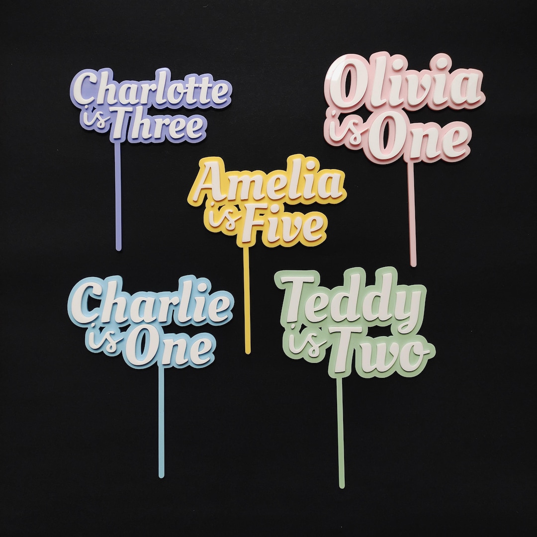 Custom Birthday Cake Topper: Elegant Personalised Party Decoration ...