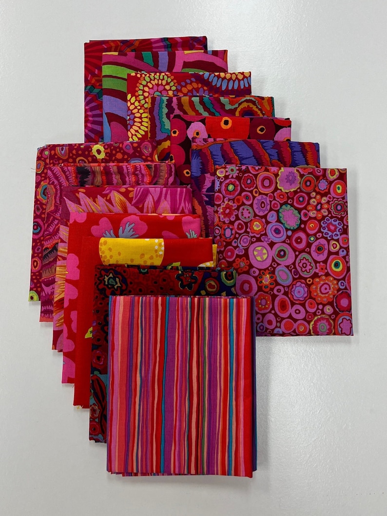 10 Kaffe Fassett RED Fat Quarter Bundle - Etsy