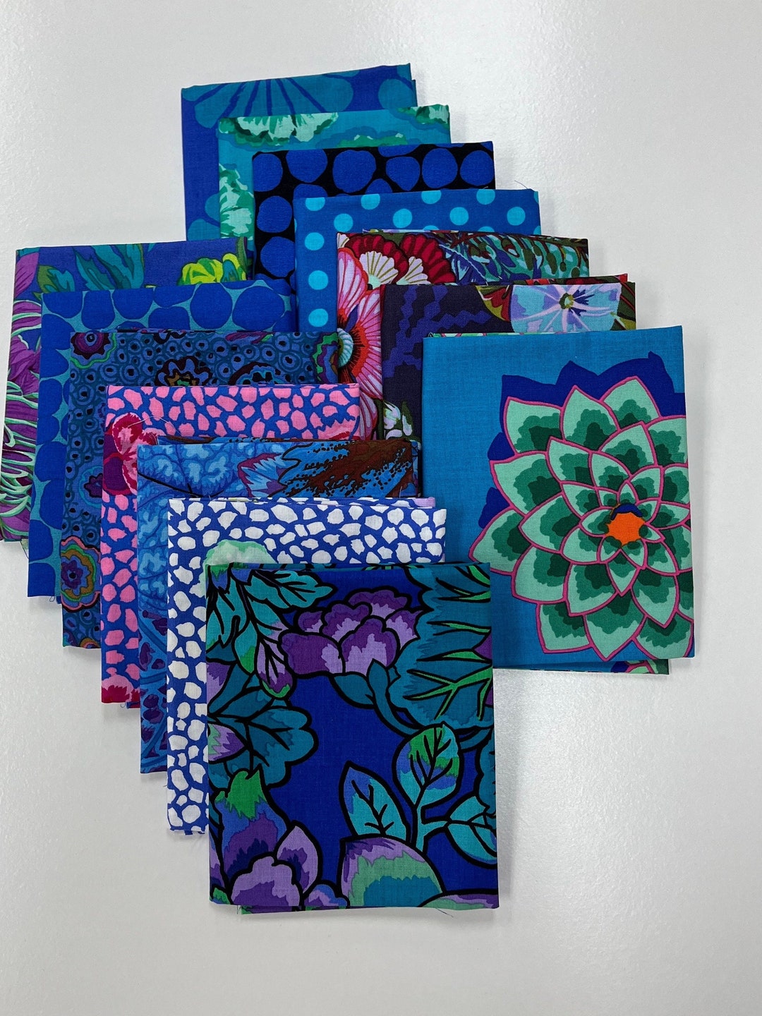 10 Kaffe Fassett DARK BLUE Fat Quarter Bundle - Etsy