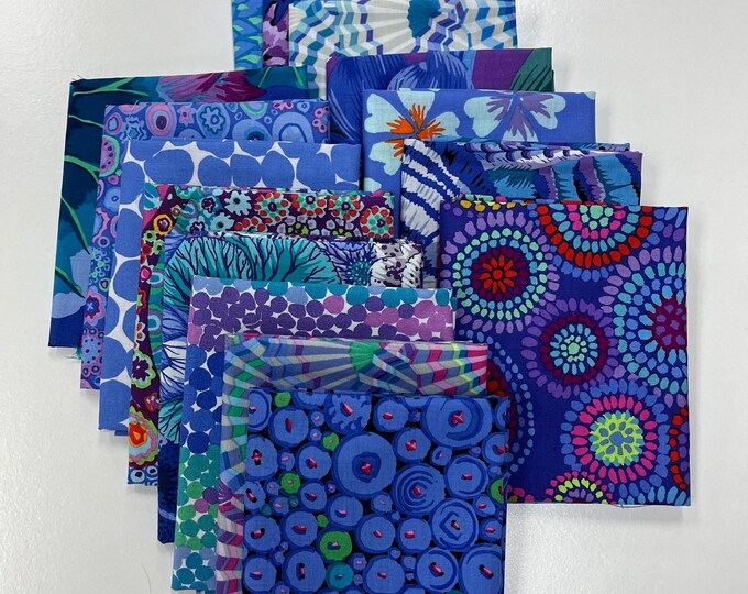 10 Kaffe Fassett BLUE Fat Quarter Bundle - Etsy