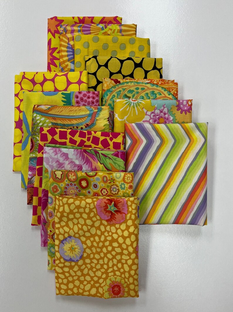 10 Kaffe Fassett YELLOW Fat Quarter Bundle - Etsy