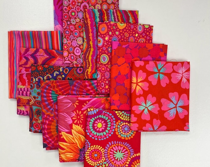 10 Kaffe Fassett RED Fat Quarter Bundle - Etsy