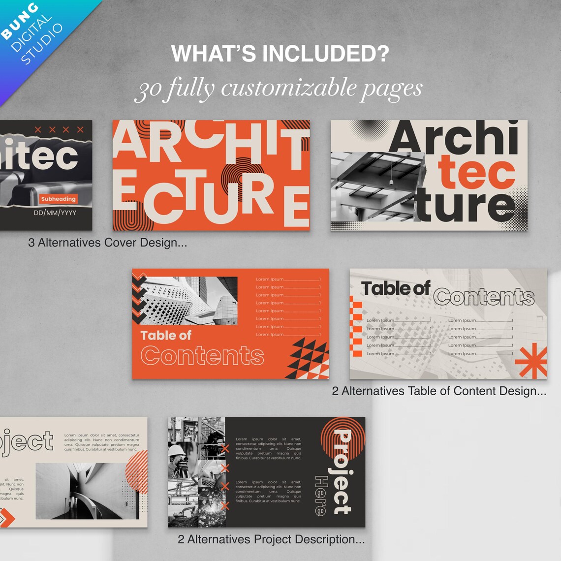 Architecture Portfolio Template, Architect Template Canva, Interior ...
