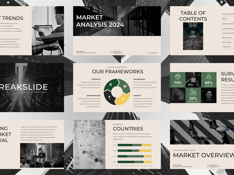 Market Analysis Template, Pitch Deck, Webinar, Portfolio Presentation ...