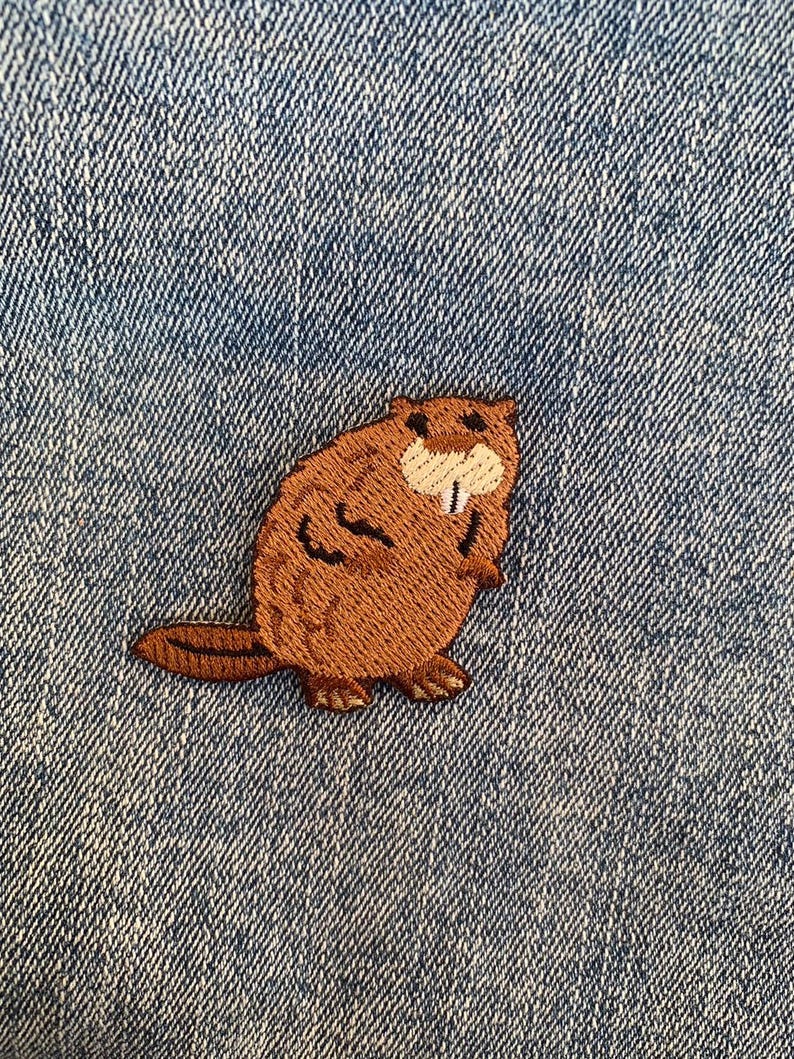 Cute Beaver Tiny Beaver Iron on Patch , Aesthetic Patch for Clothes ...