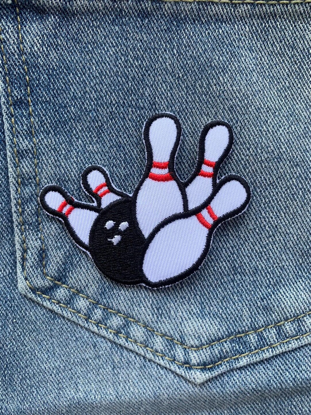 Bowling Iron on Patch , Sew on Embroidered Patch Appliqués - Etsy