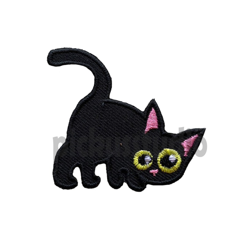 Black Cat Iron on Patches - Etsy