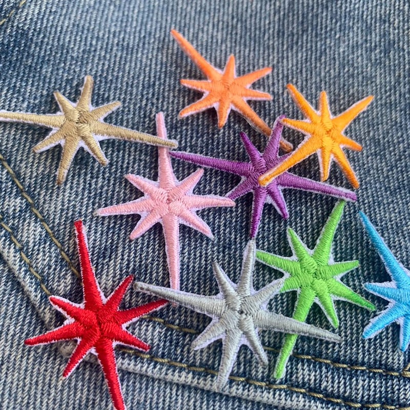Embroidered Star Patches Gold - Etsy
