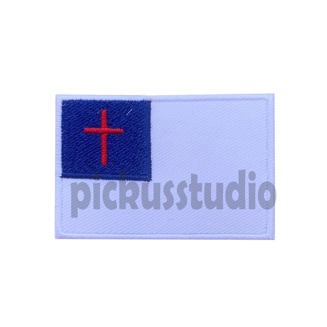 Christian Flag Iron on Patch , Sew on Embroidered Patch Appliqués - Etsy