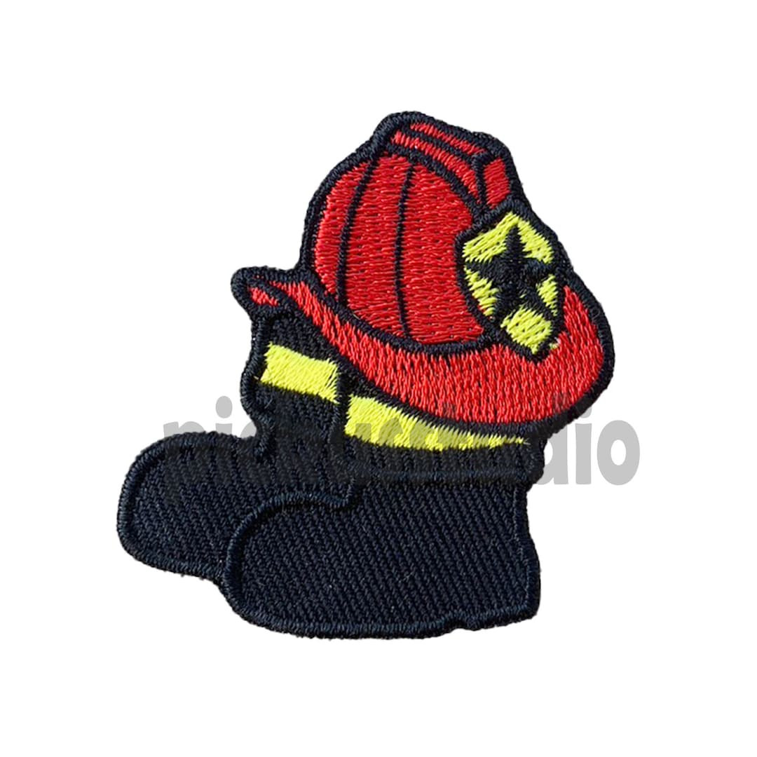 Fireman Hat and Boots Iron on Patch , Sew on Embroidered Patch ...