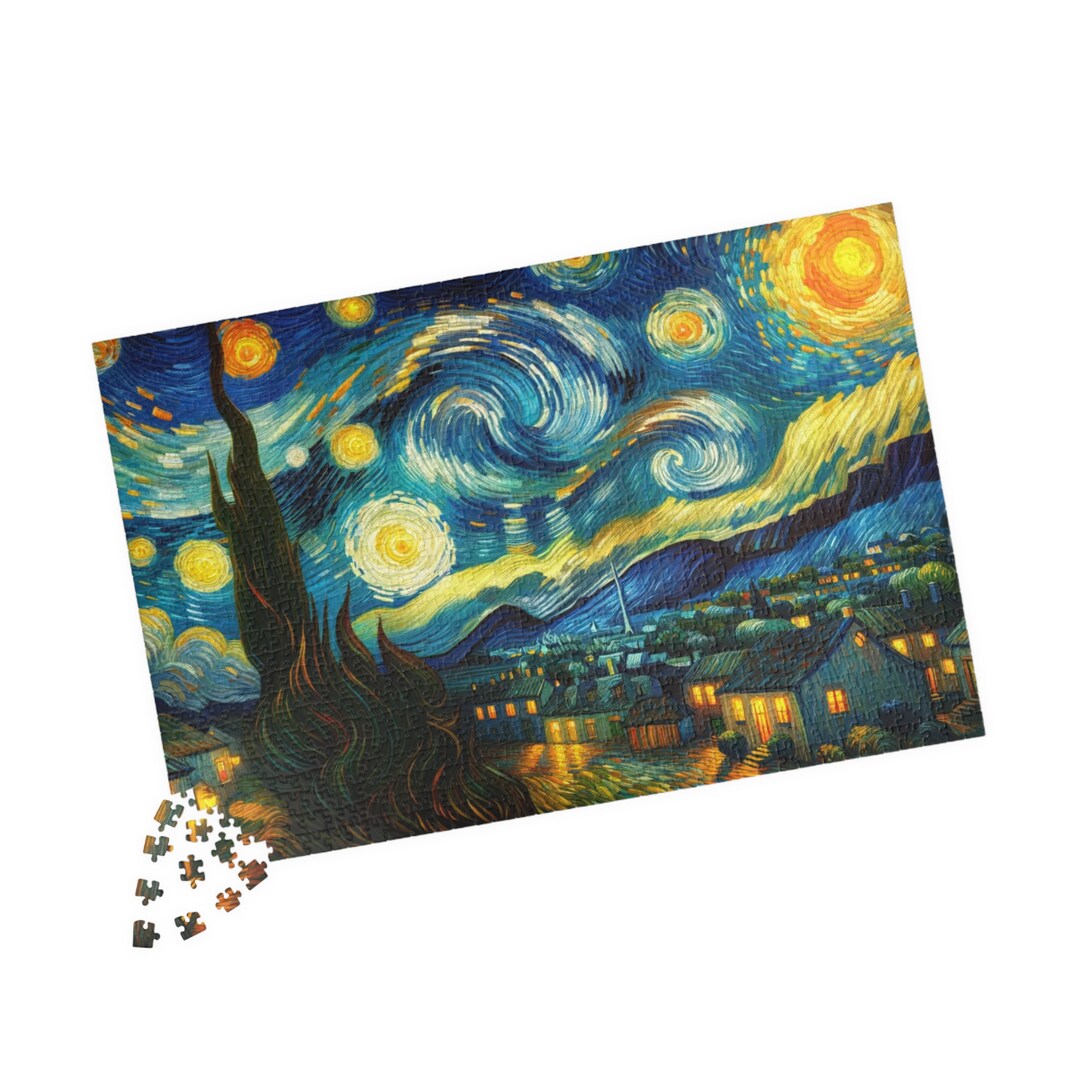Puzzle, Starry Night Themed, Van Gogh Style, Unique, 1000 Pieces ...