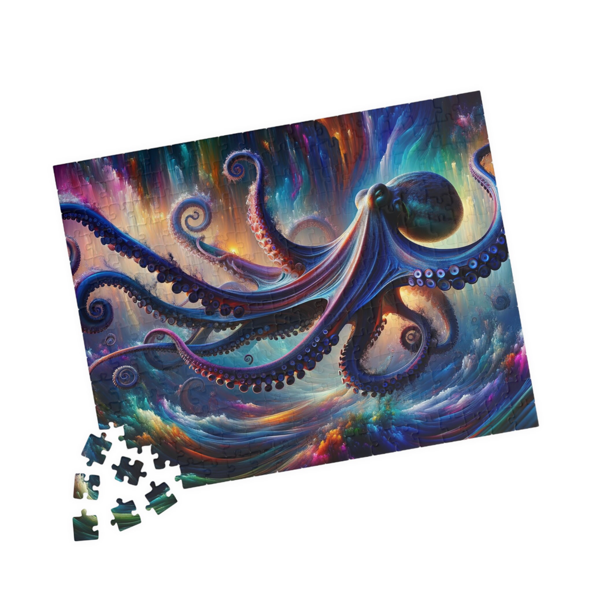 Puzzle, Vibrant, Octopus, Abstract Art Puzzle, 1000 Piece Puzzle ...