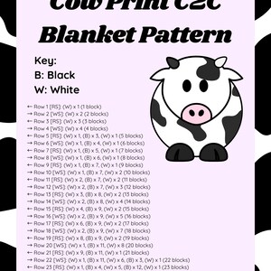 Cow Print C2C Blanket Pattern - Etsy