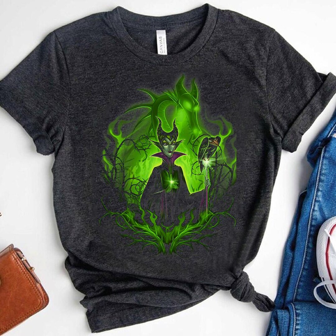 Disney Sleeping Beauty Dragon Dark Detailed Villain Maleficent Shirt ...