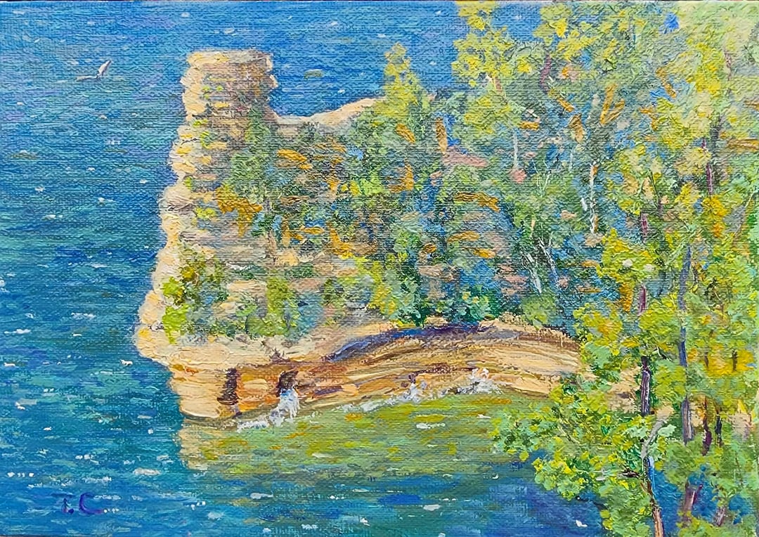 Pictured Rocks National Lakeshore, MI. Plein Air Painting. - Etsy