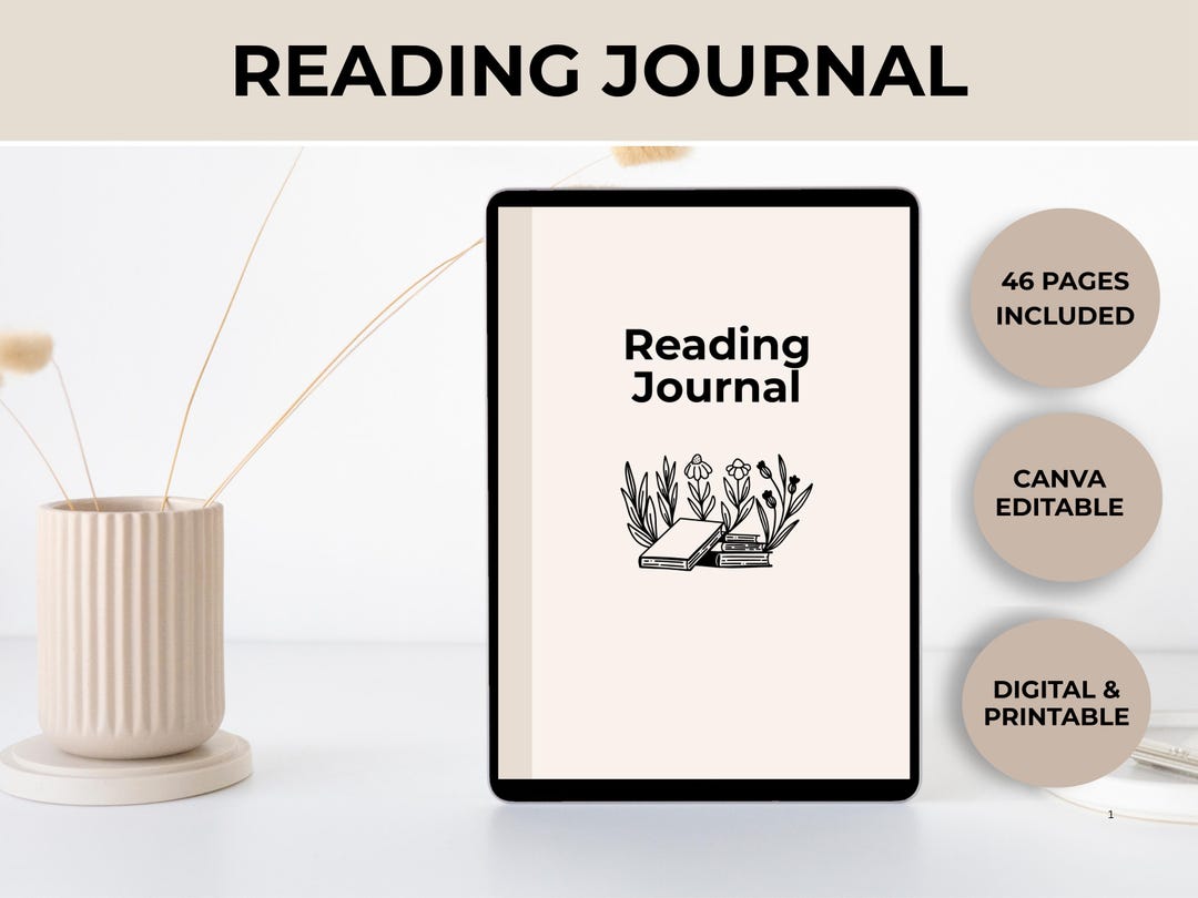 Editable Reading Journal | Book Tracker, Review Log (digital Download ...