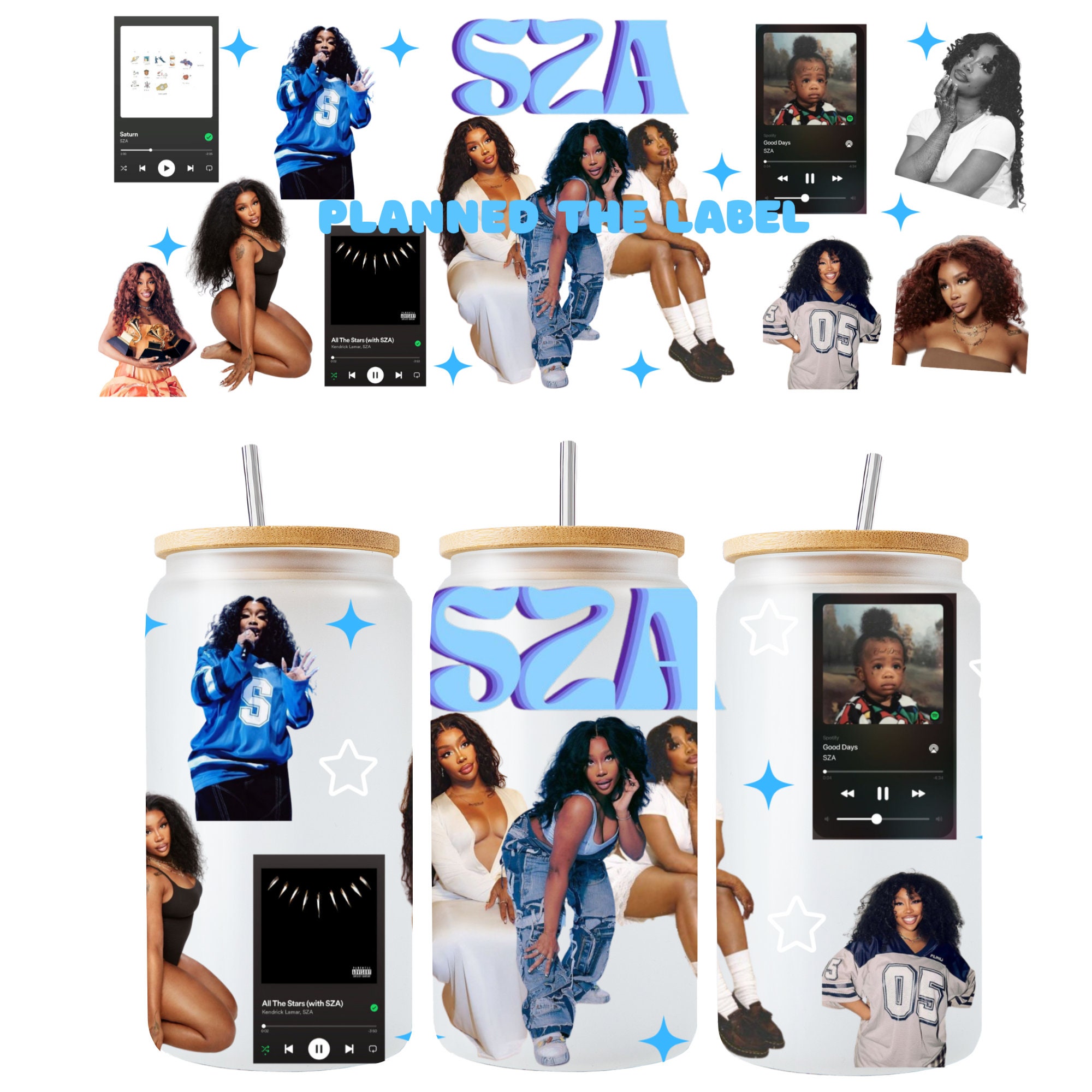 Sza Png Uvdtf Cup Wrap Design, Sza Singer Sublimation Design Digital ...