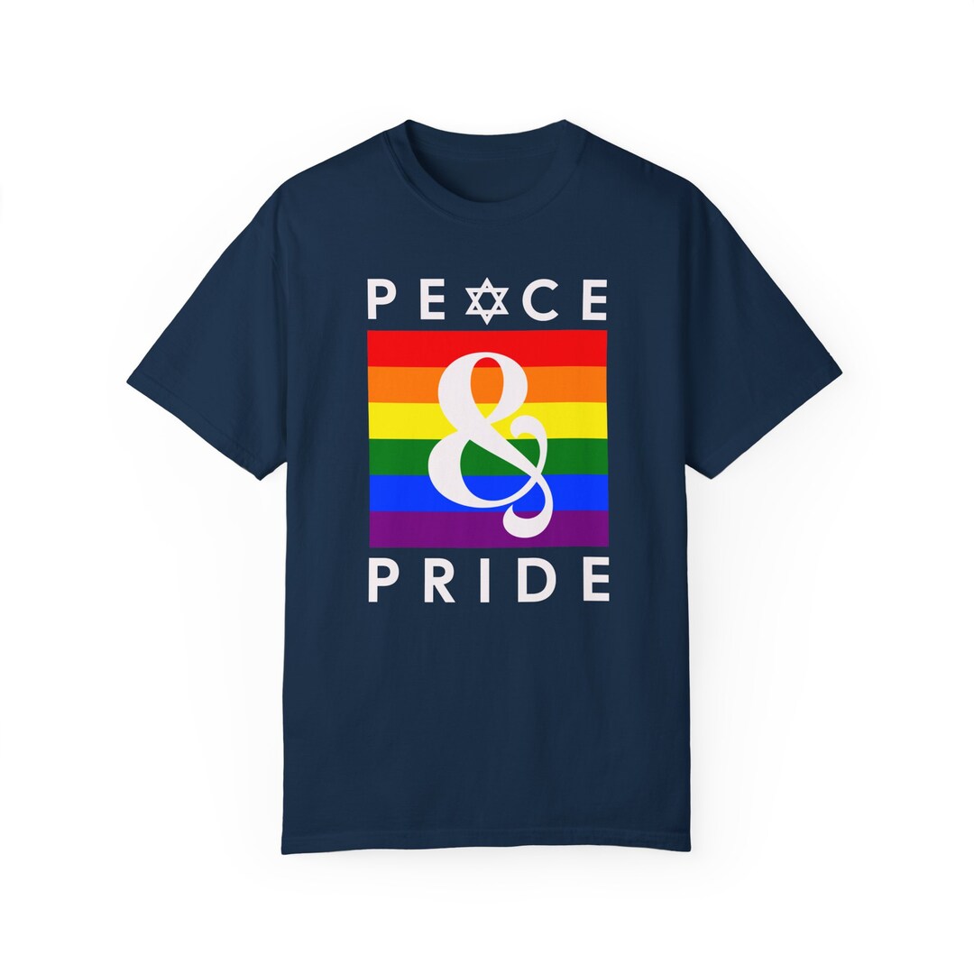 Jewish Peace Pride Rainbow T-shirt Jewish Gay Pride LQBTQ Israel Pride ...