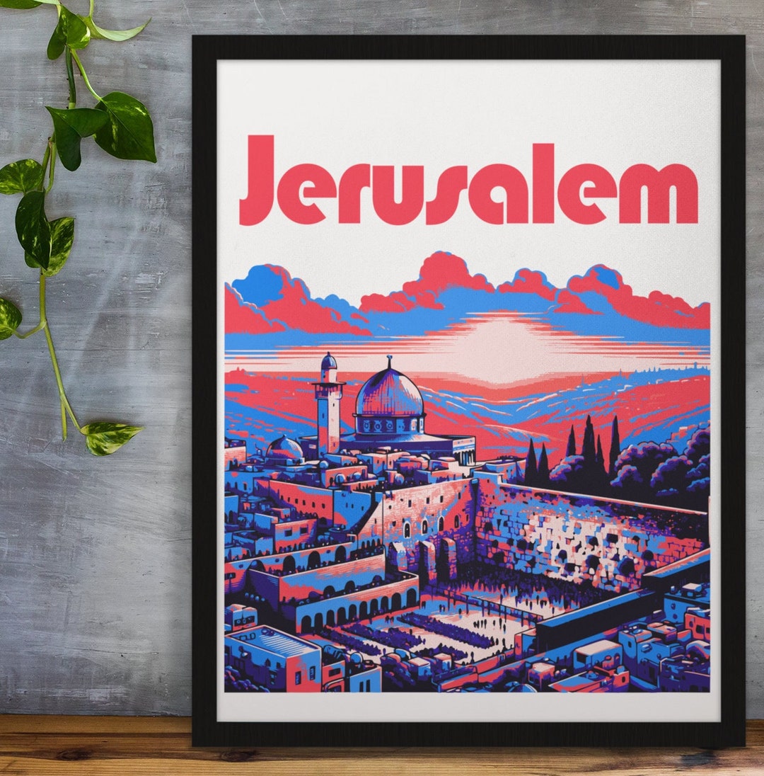 Retro Jerusalem Matte Vertical Posters Multiple Sizes Israel Art Modern ...