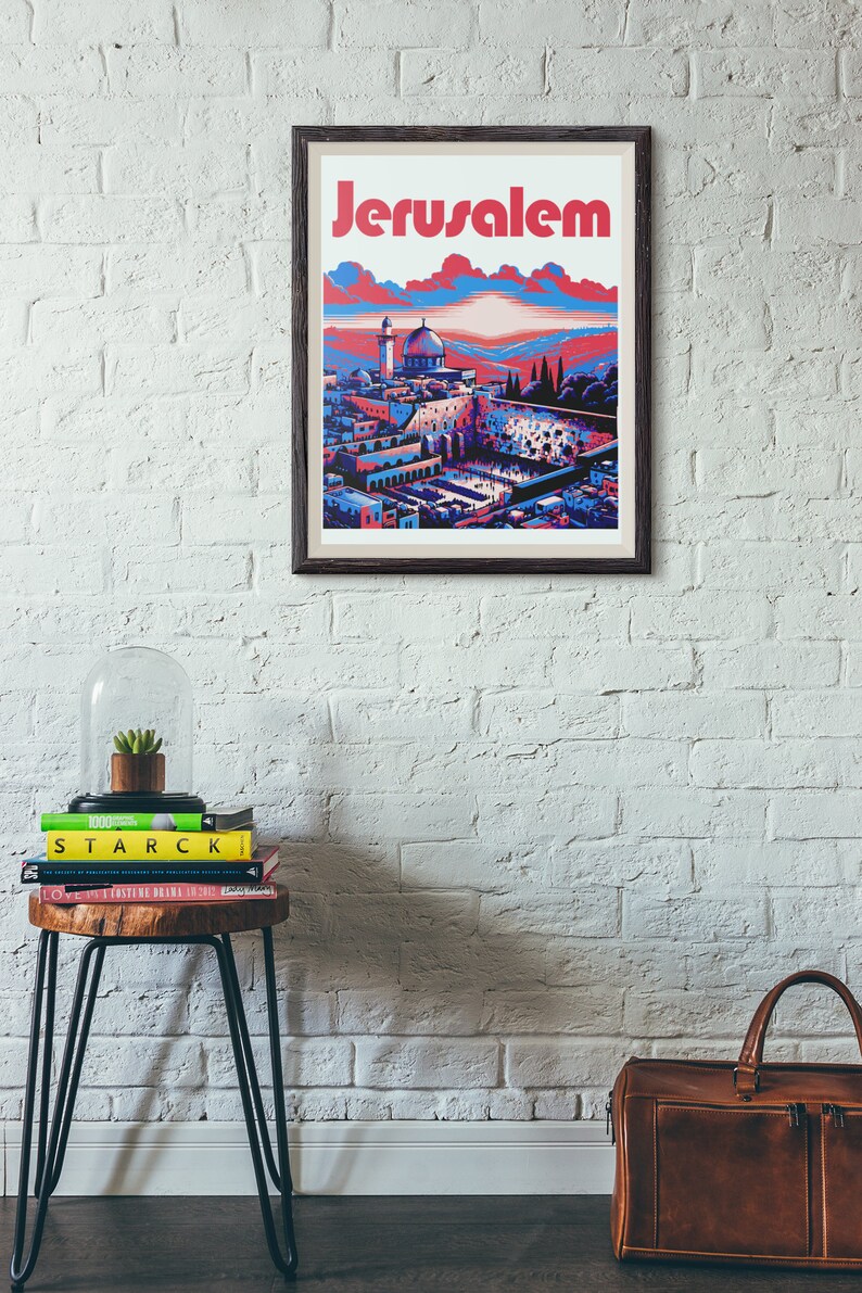 Retro Jerusalem Matte Vertical Posters Multiple Sizes Israel Art Modern ...