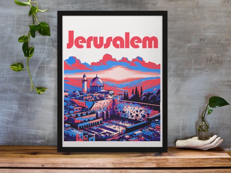 Retro Jerusalem Matte Vertical Posters Multiple Sizes Israel Art Modern ...