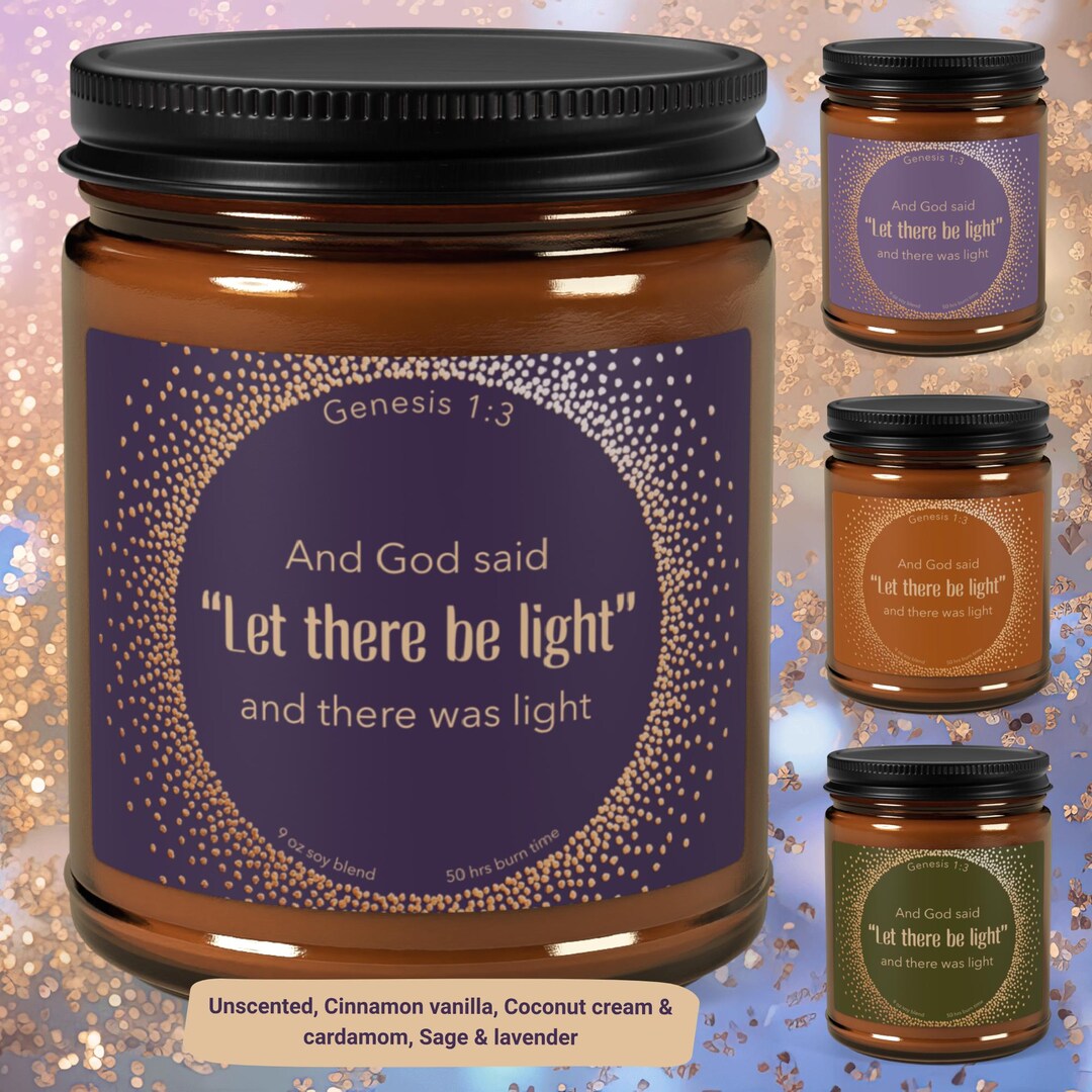 Genesis 1:3 Soy Candle, "let There Be Light" (9 Oz Amber Jar) - Etsy