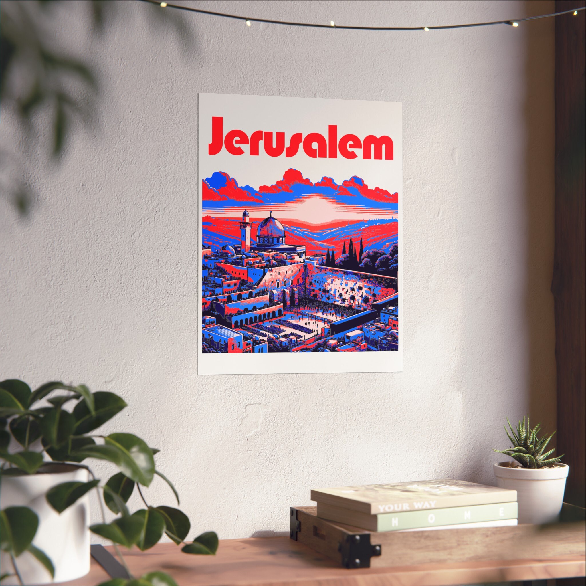Retro Jerusalem Matte Vertical Posters Multiple Sizes Israel Art Modern ...