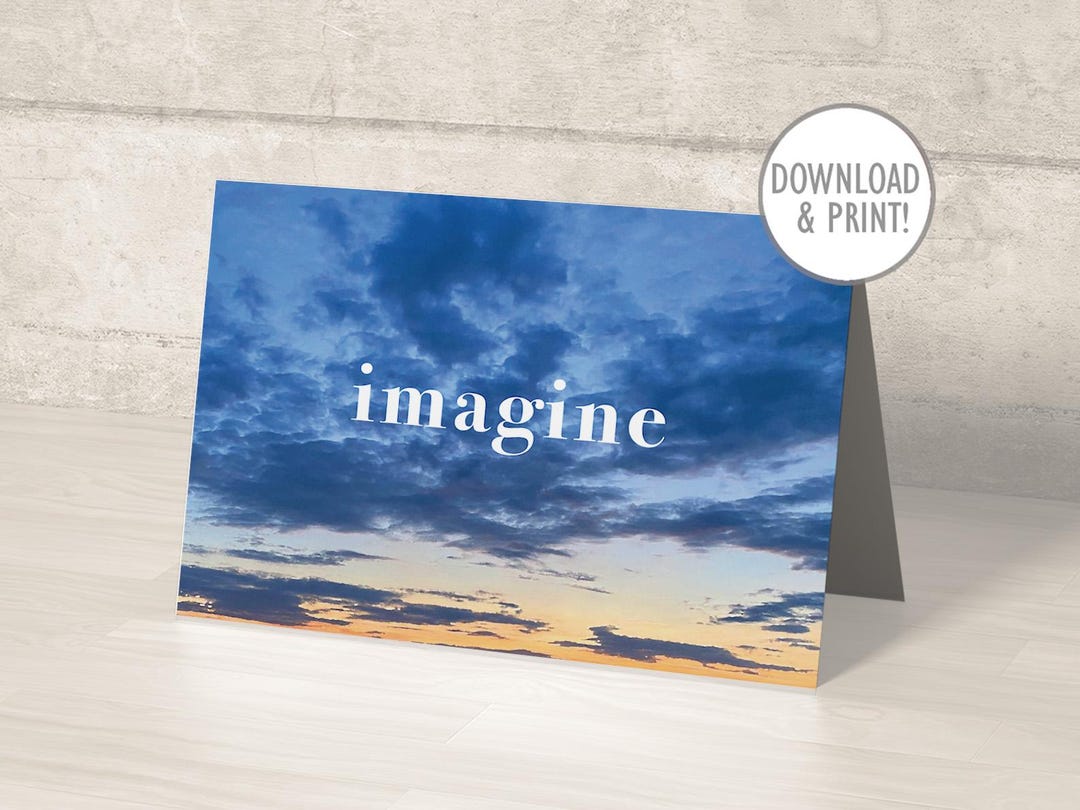 Imagine Card, Cloud Photo, Instant Download PDF, 5"x7" (A7) and 4.25" X ...