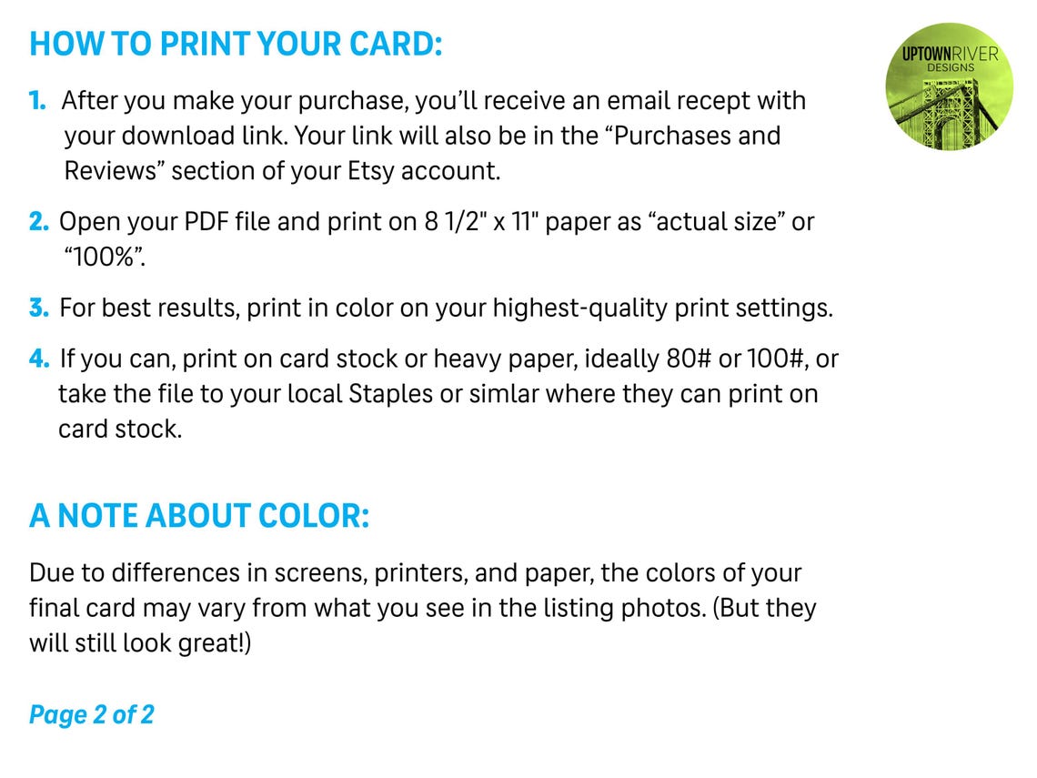 60th Birthday Printable Card, Instant Download PDF, 5"x7" (A7) and 4.25 ...