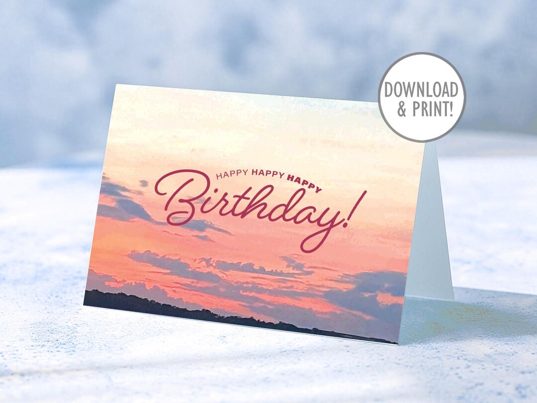 Sunset Birthday Card: Hudson River Photo (digital Download) - Etsy