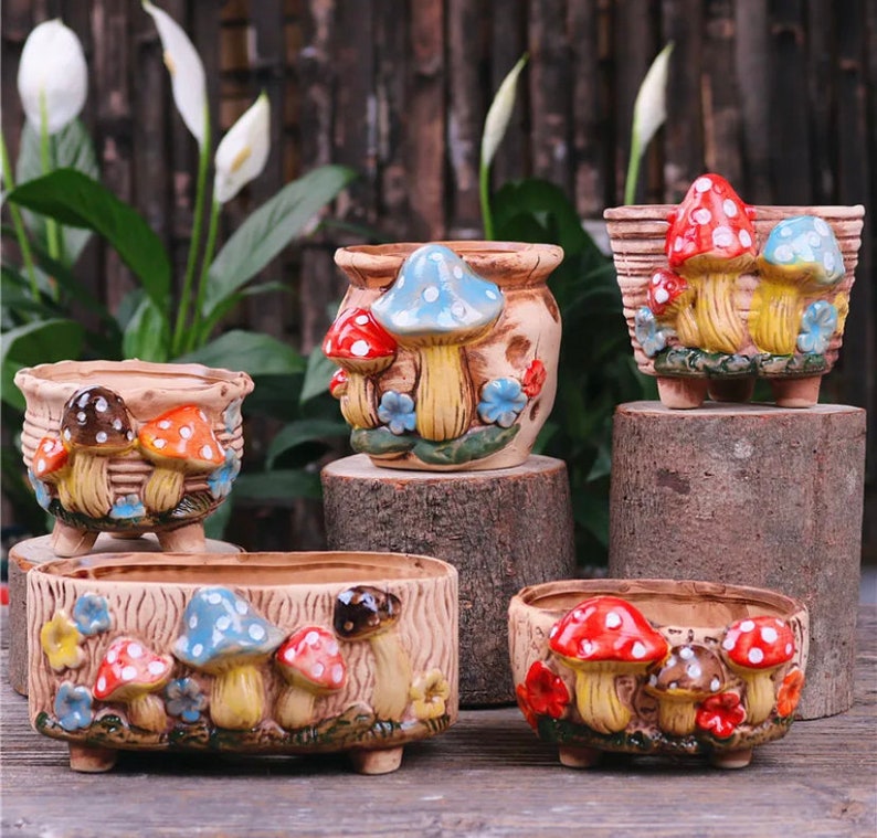 Rustic Mushroom Succulent NECTAR Pot - Etsy
