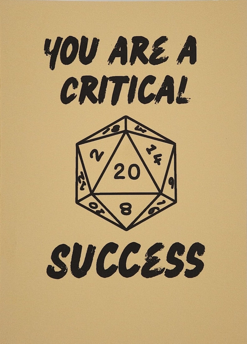 Critical Success DND/TTRPG Themed Greeting Card - Etsy