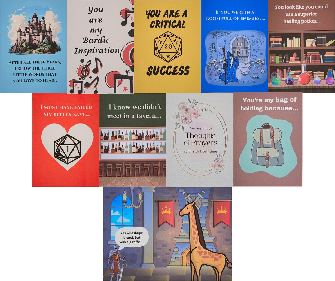 DND / TTRPG Themed Greeting Card Collection - Etsy