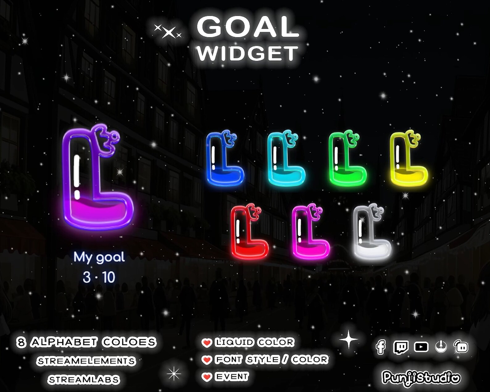 L Glass Goal Widget Customizable Goal Widget for Twitch Streamers ...