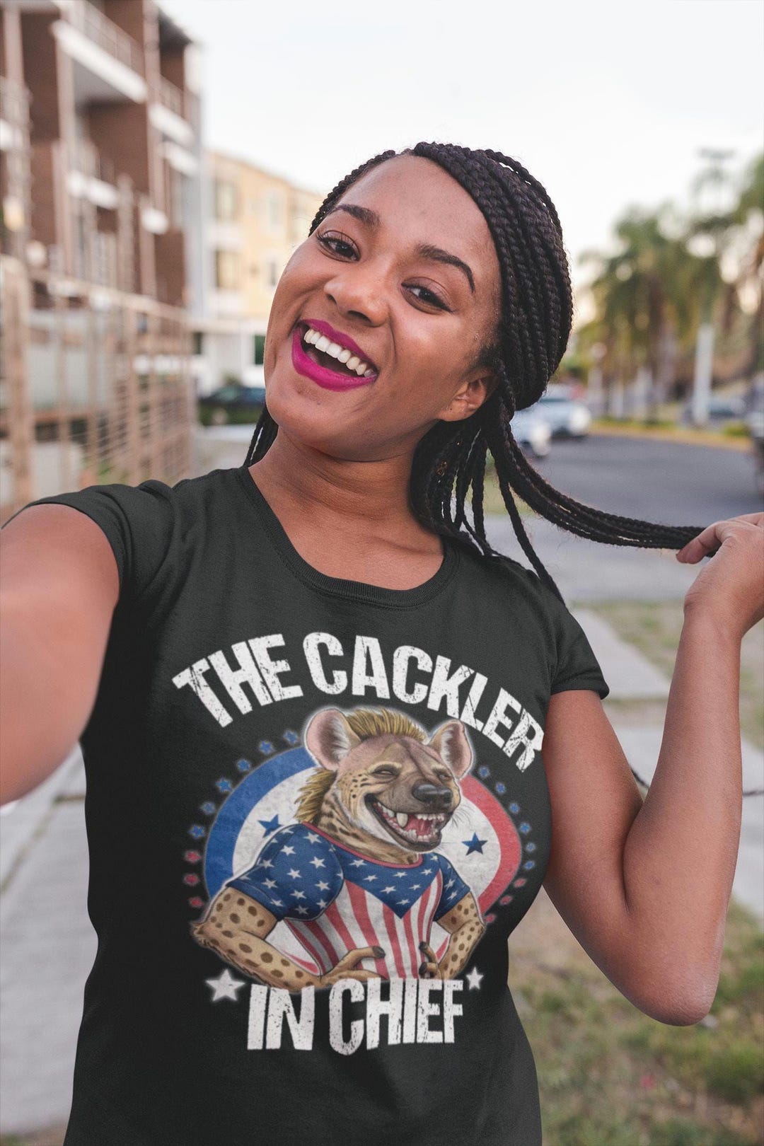 Funny Hyena Patriotic T-shirt: the Cackler in Chief USA Humor - Etsy