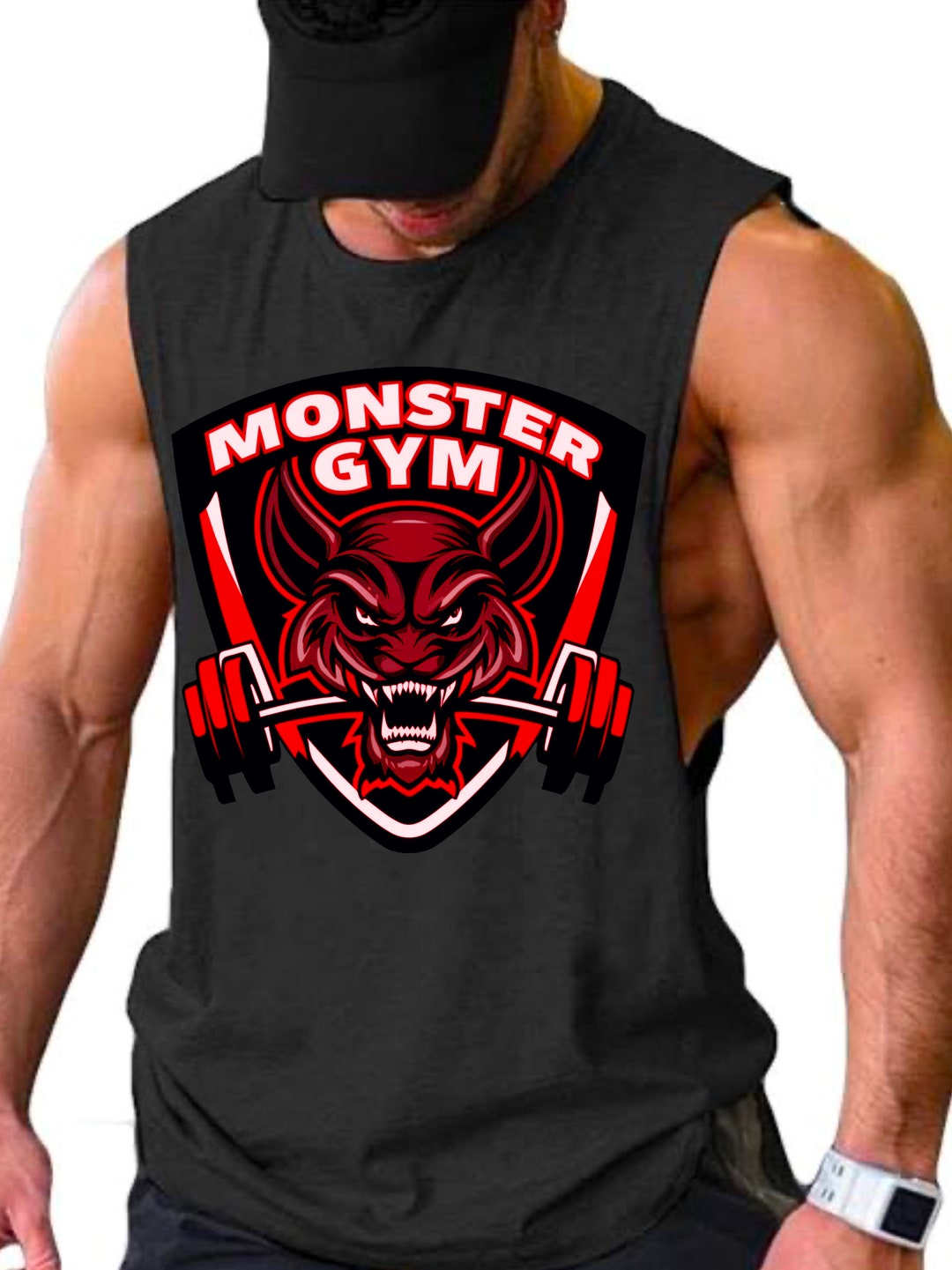 Rugged Monster Gym Tank Top - Men's Workout Sleeveless Shirt ...