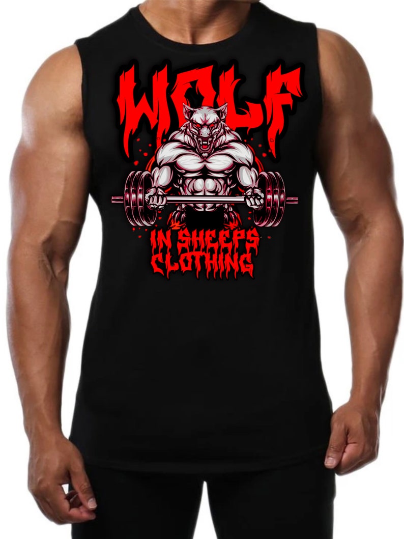 Mens Gym Tank Top Wolf in Sheep's Clothing Muscle Shirt, Fitness ...