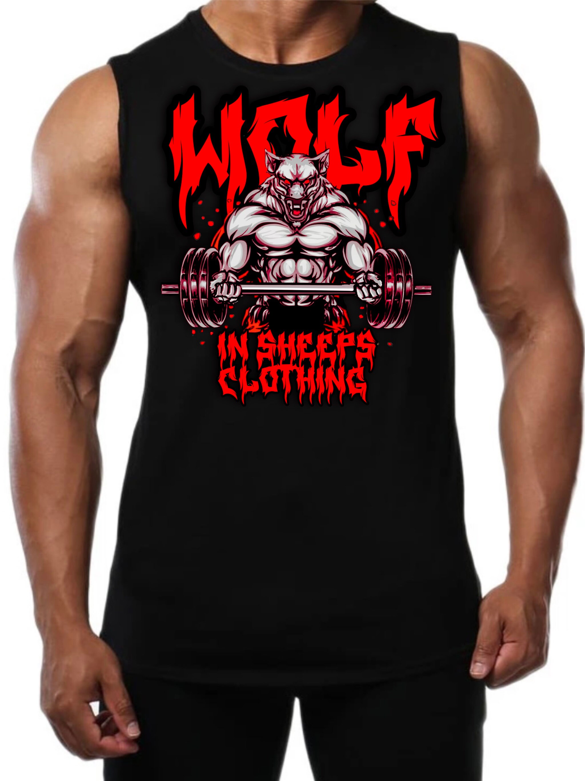 Men’s Gym Tank Top Wolf in Sheep's Clothing Muscle Shirt, Fitness ...