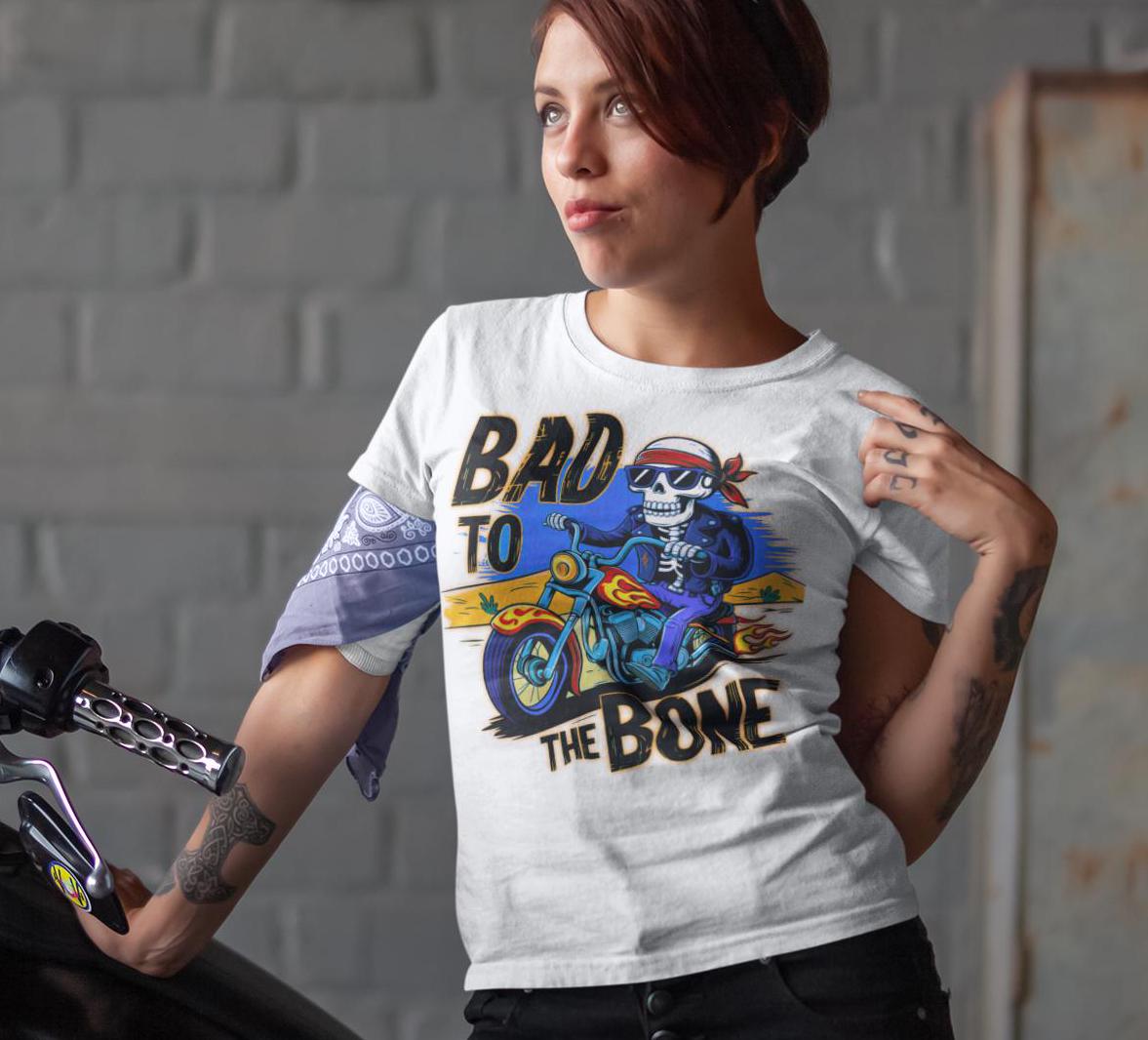 Vintage Skull Biker T-shirt: Bad to the Bone Graphic Tee - Etsy