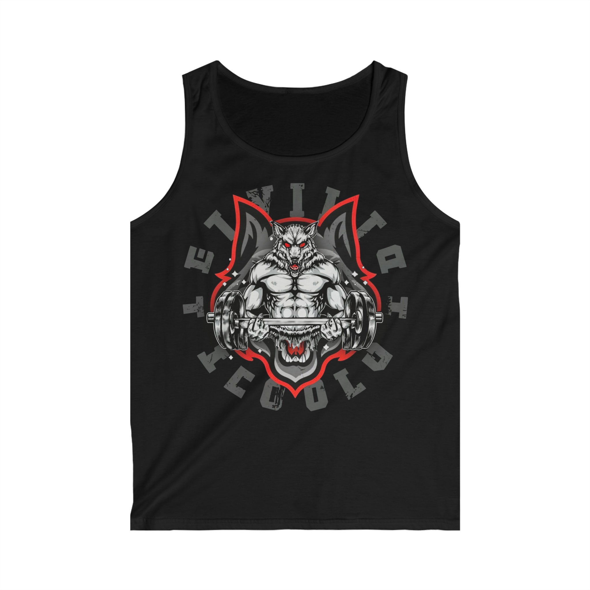 Fierce Wolf Graphic Muscle Tank - Men's Workout & Casual Wear Top - Etsy