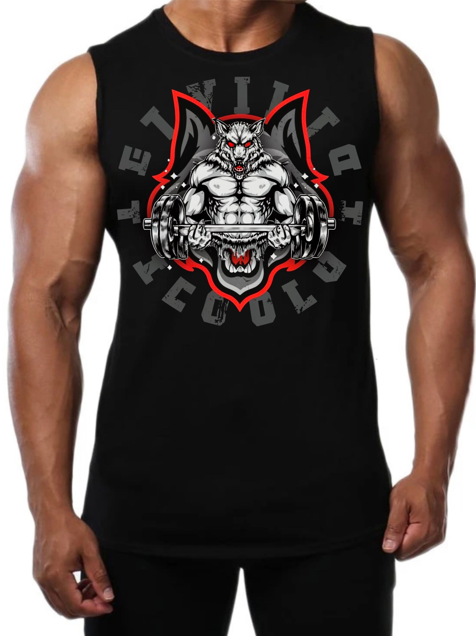 Fierce Wolf Graphic Muscle Tank - Men's Workout & Casual Wear Top - Etsy